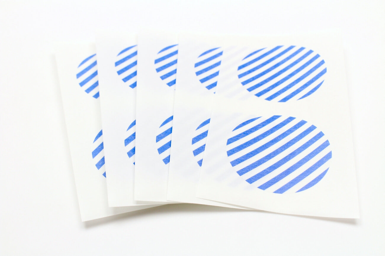 Stripe Blue - 50mm Seal Stickers - mt Casa