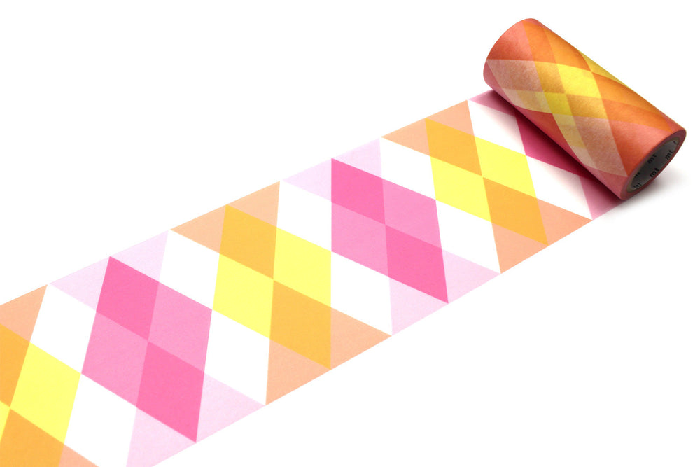 Triangle and Diamond Pink - 100mm Washi Tape - mt Masking Tape