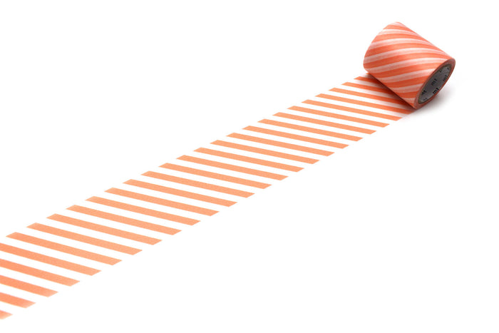 Stripe Salmon Pink - 50mm Washi Tape - mt Masking Tape