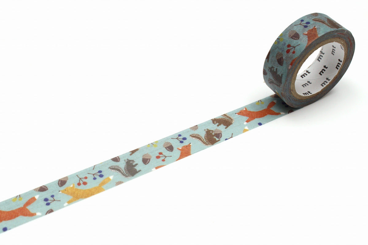 Embroidery Fox and Squirrel - 15mm Washi Tape - mt Masking Tape